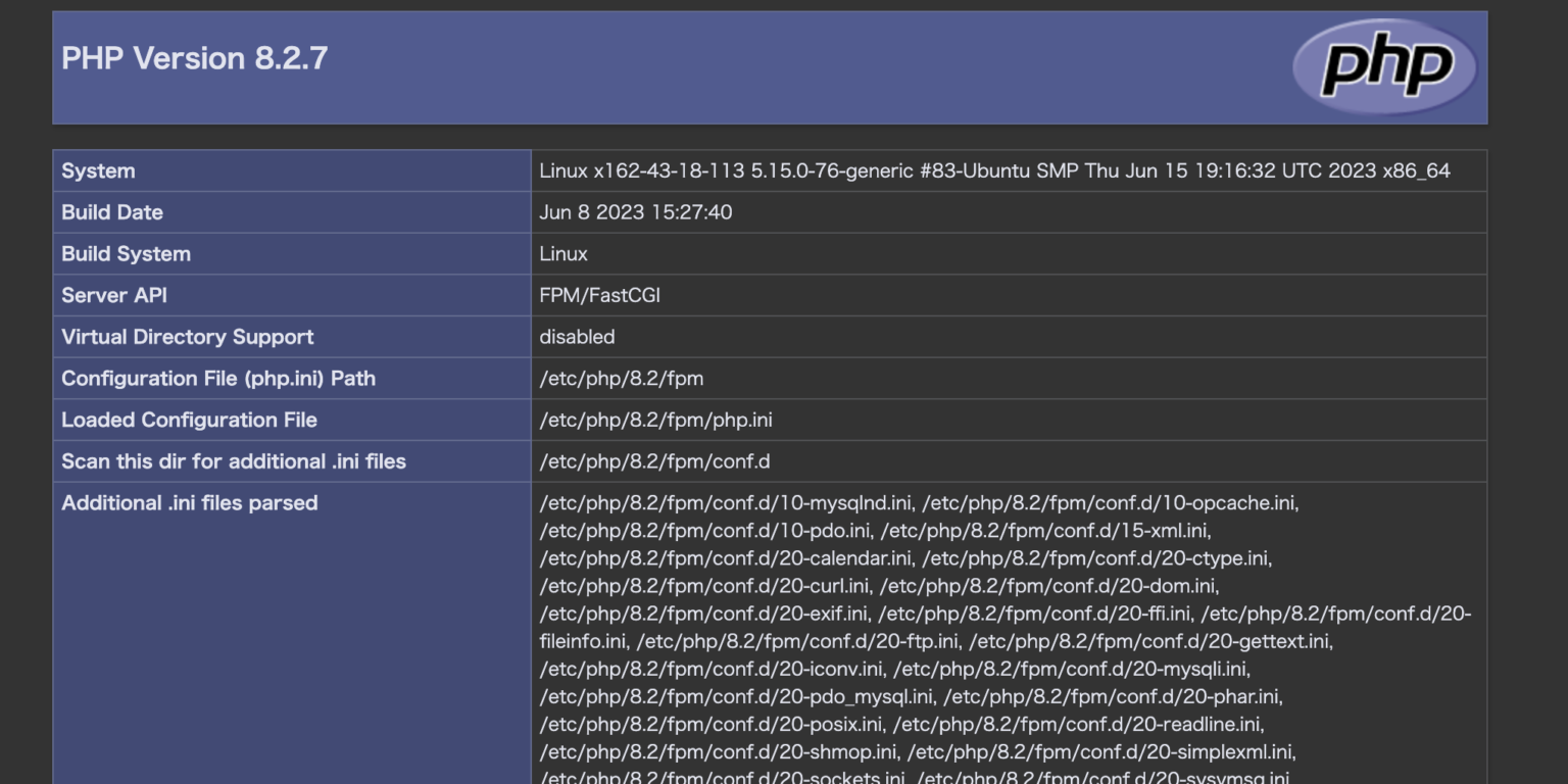 Ubuntuにphp-fpm8.2のインストール | WinRoad徒然草